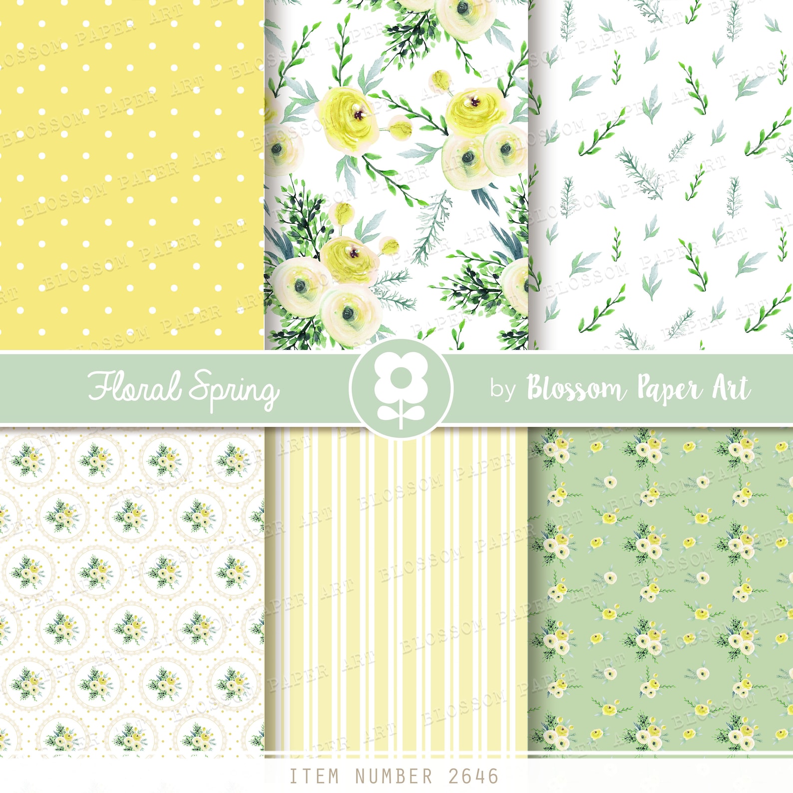 Yellow Scrapbook Paper Lemon Digital Paper Floral Collage - Etsy