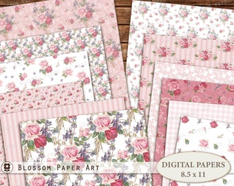 Shabby Floral Journal Pages Collage Sheet Floral Flowers - Etsy