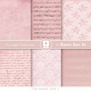 Pink Vintage Paper, Old Texture Digital Paper for Junk Journal ...