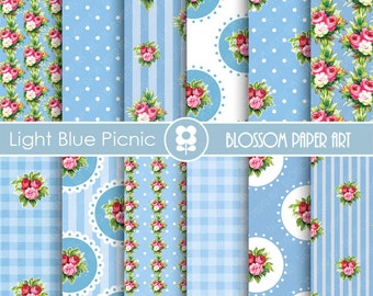 Shabby Chic Digital Paper: shabby POWDER Blue - Etsy