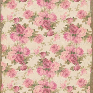 Vintage Roses Scrapbook Paper, Floral Paper A4, 8,5x11 Sheets ...