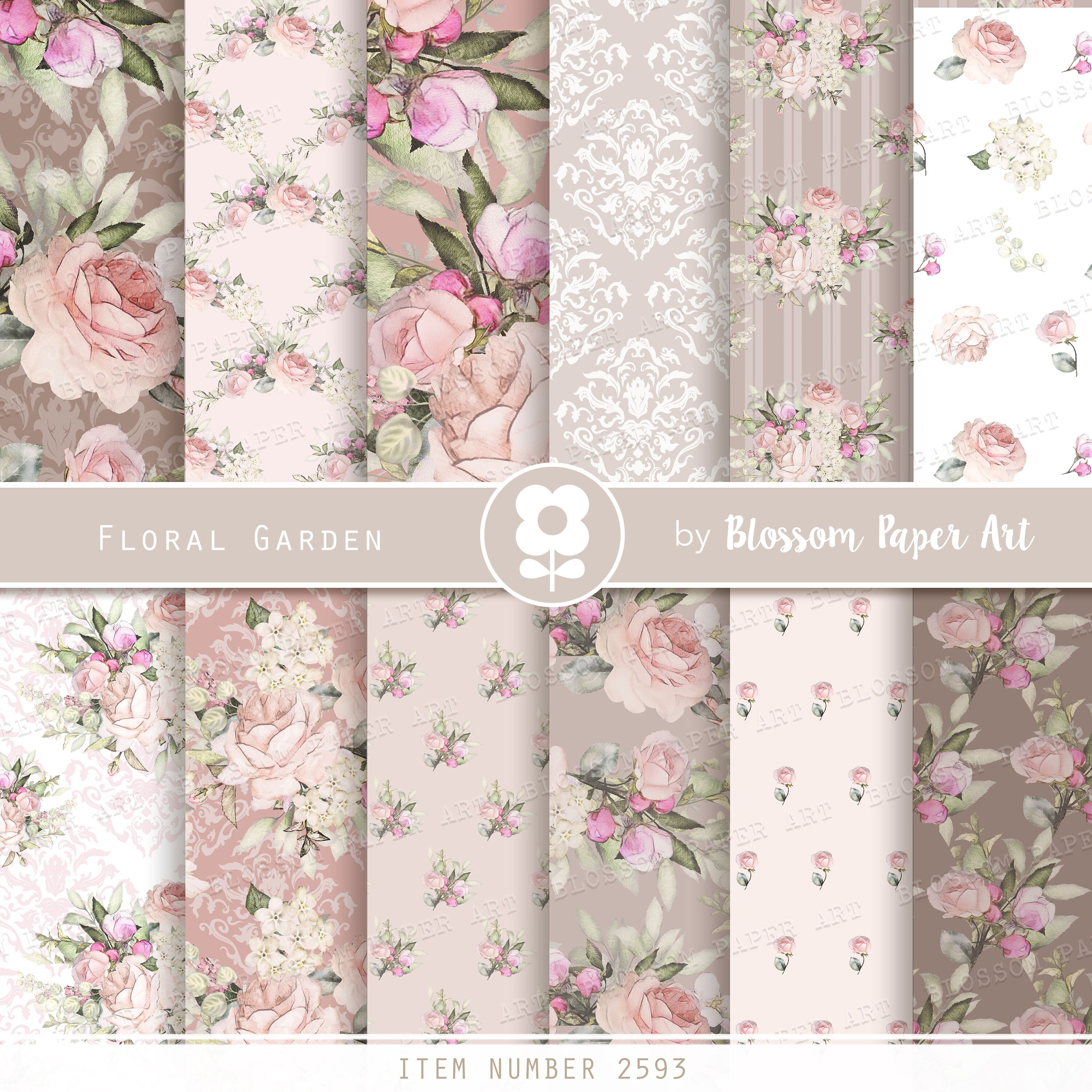 Vintage Floral Scrapbook Paper