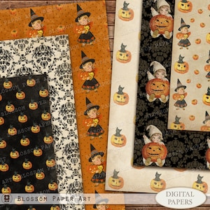 Vintage Halloween Digital Paper Pack: Junk Journal & Scrapbook (digital ...