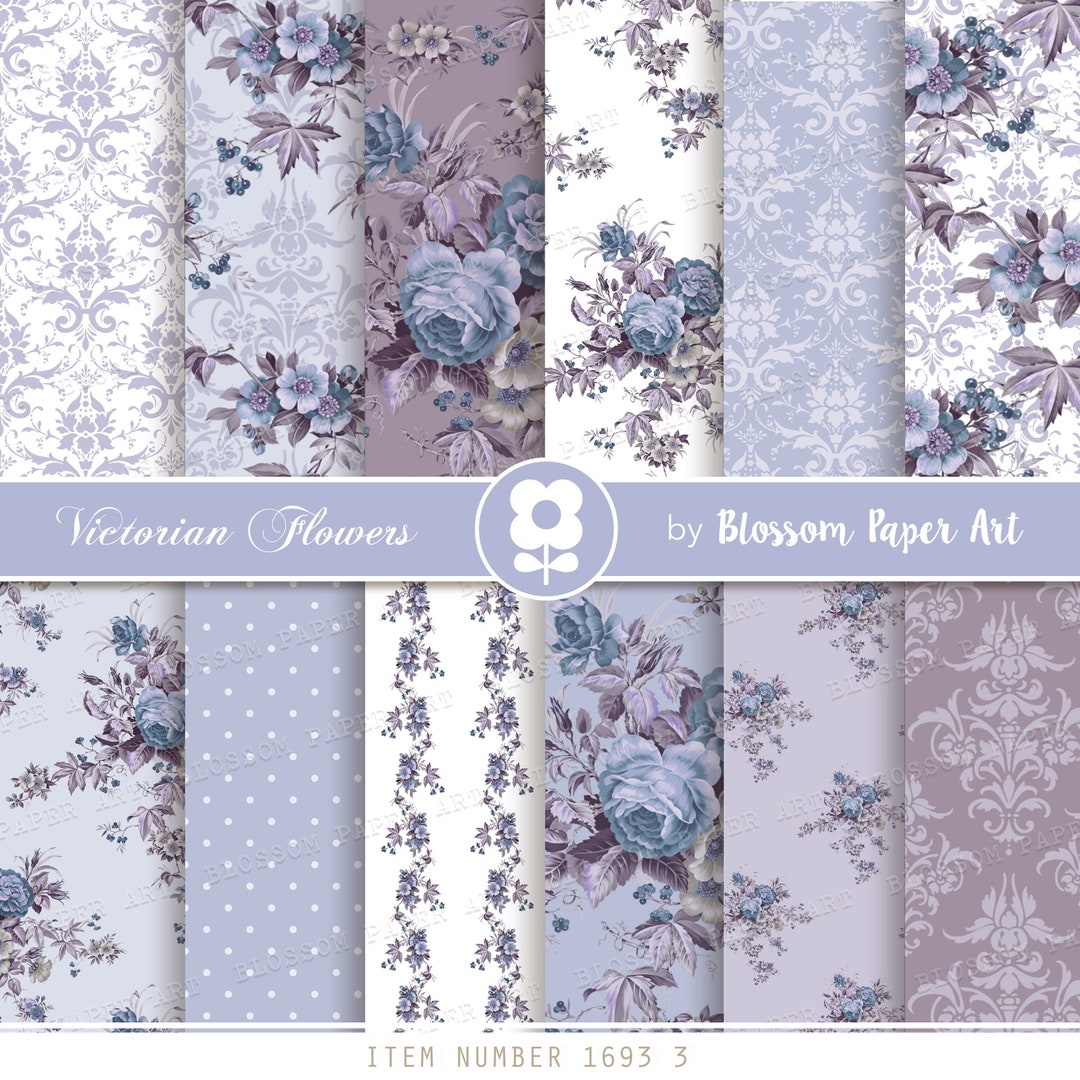 Vintage Paper, Lavender Digital Paper for Junk Journal, Scrapbook Paper ...