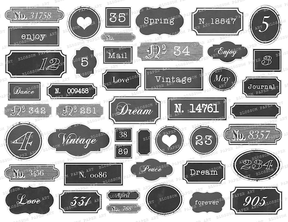 Printable Chalk Labels Vintage Label Junk Journal Ephemera - Etsy
