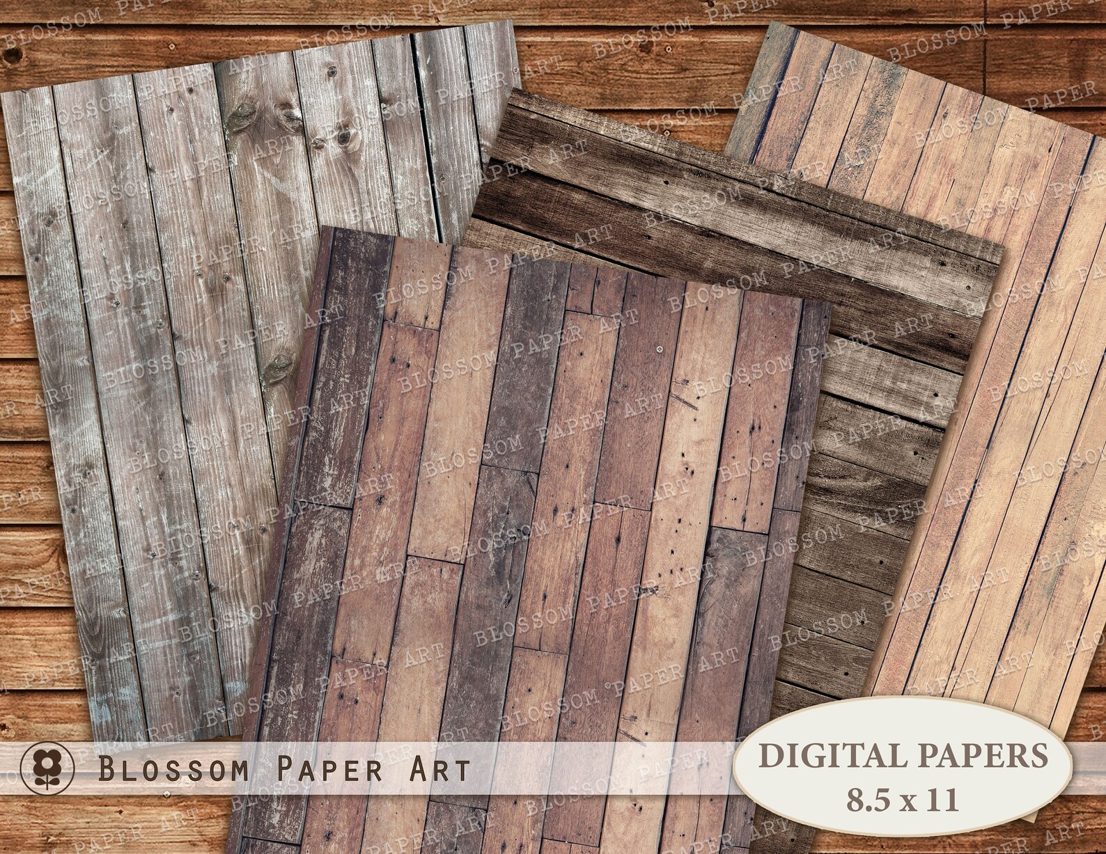 Wood Texture Digital Paper Wood Wall Printable Scrapbook | Etsy