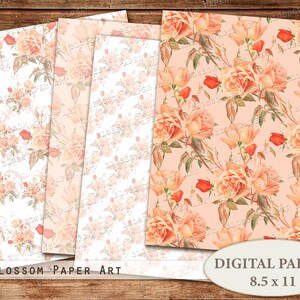 Scrapbook Paper, Rose Scrapbooking Paperfloral Paper A4, 8,5x11 Sheets ...