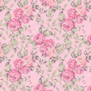 Pink Digital Paper, Floral Scrapbook Printable Sheets A4, 8,5x11, Junk ...