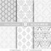 Gray Digital Paper, Damask Scrapbook Paper, Scrapbooking, Damask Papers ...