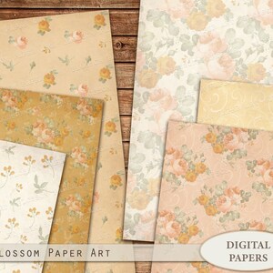 Vintage Roses Digital Paper Pack: Shabby Chic Scrapbook (digital ...
