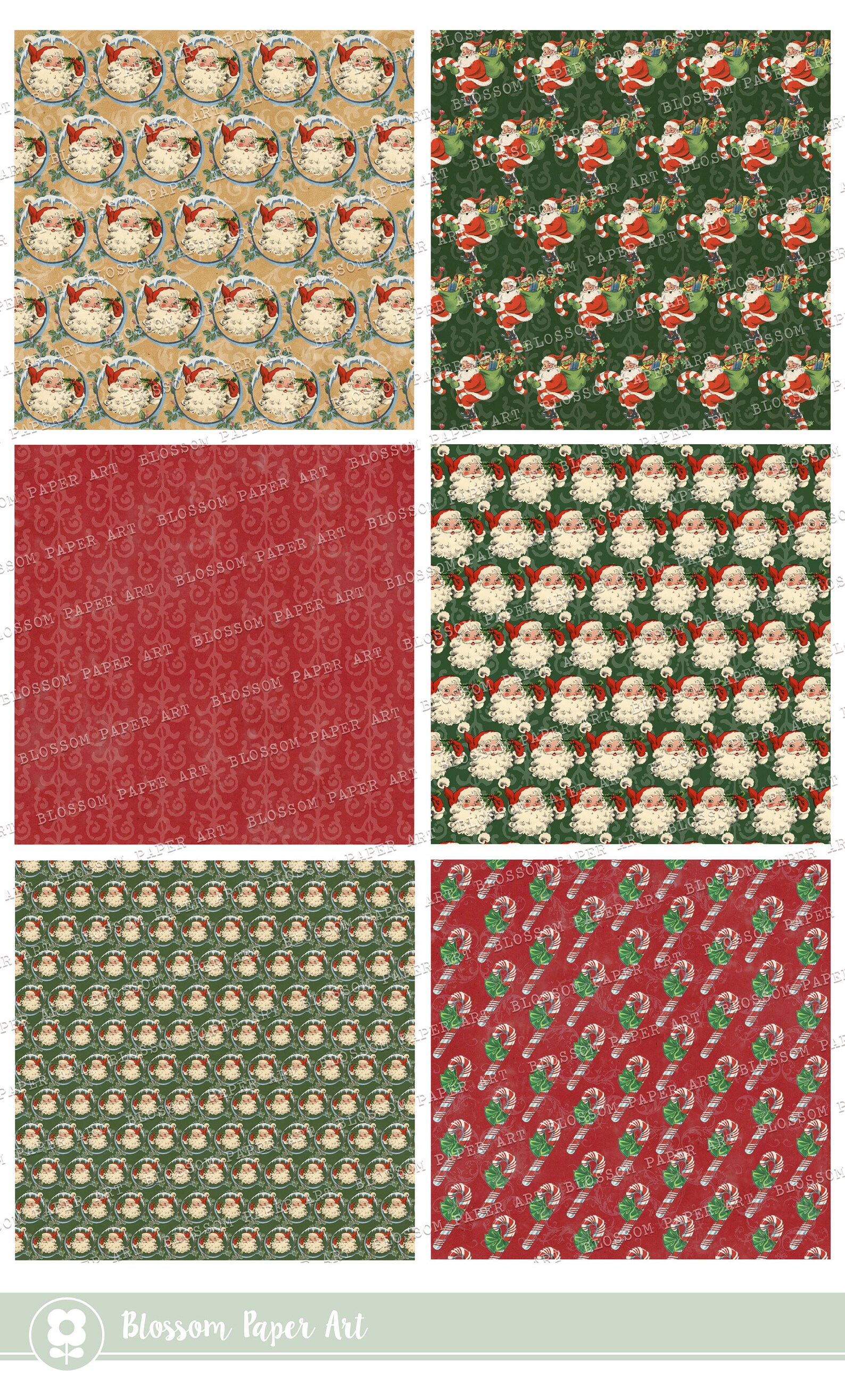 Christmas Digital Paper Vintage Christmas Digital Paper Pack | Etsy