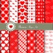 Red Digital Paper Hearts Digital Paper Pack Love Valentines | Etsy