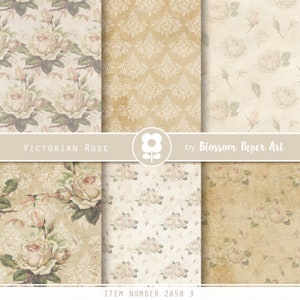 Rose Digital Paper, Floral Digital Paper Pack, Victorian Roses Old ...