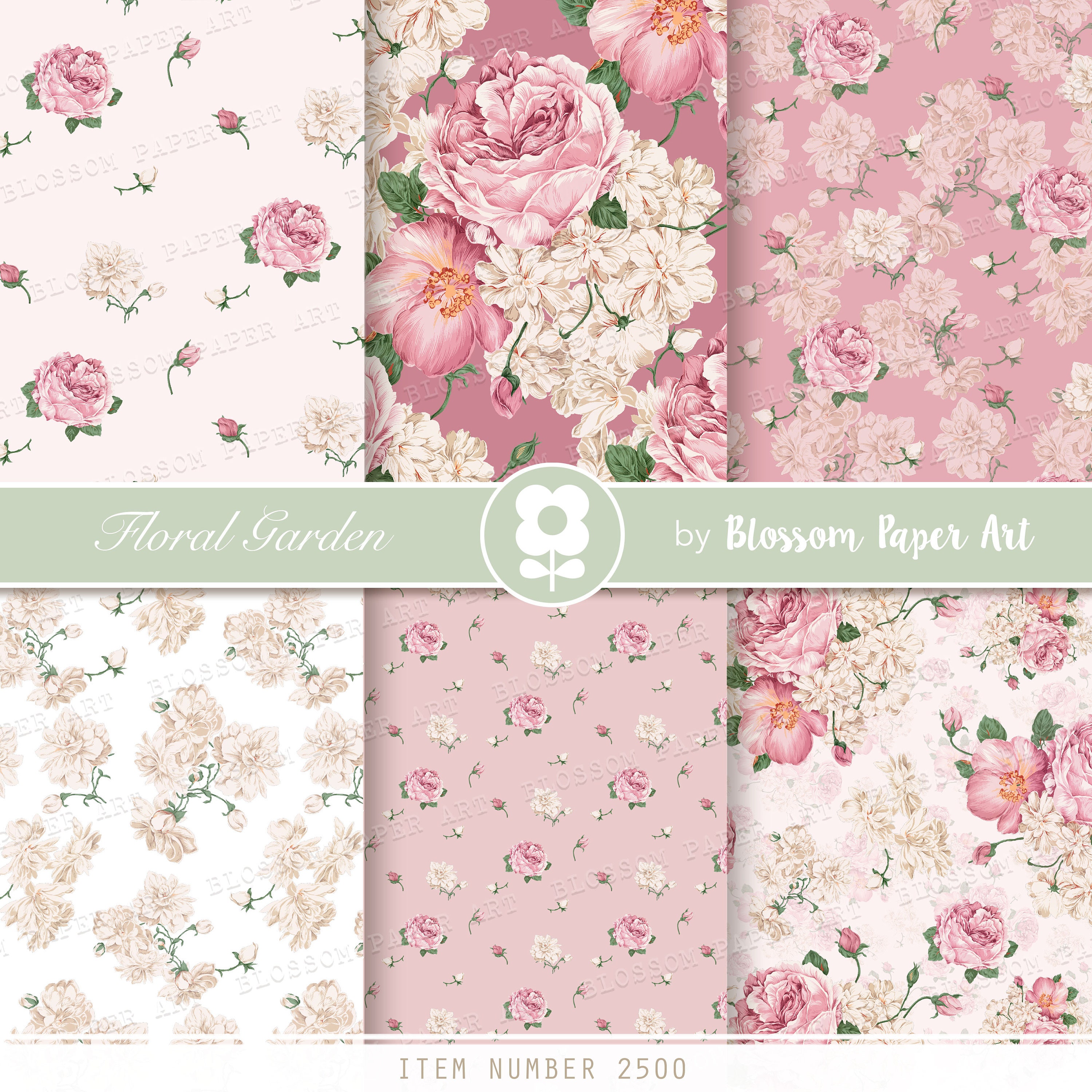 Victorian Digital Paper Floral Digital Paper Pack Rose | Etsy Canada