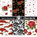 Black and Red Digital Paper, Roses Scrapbook Papers Floral Papers ...