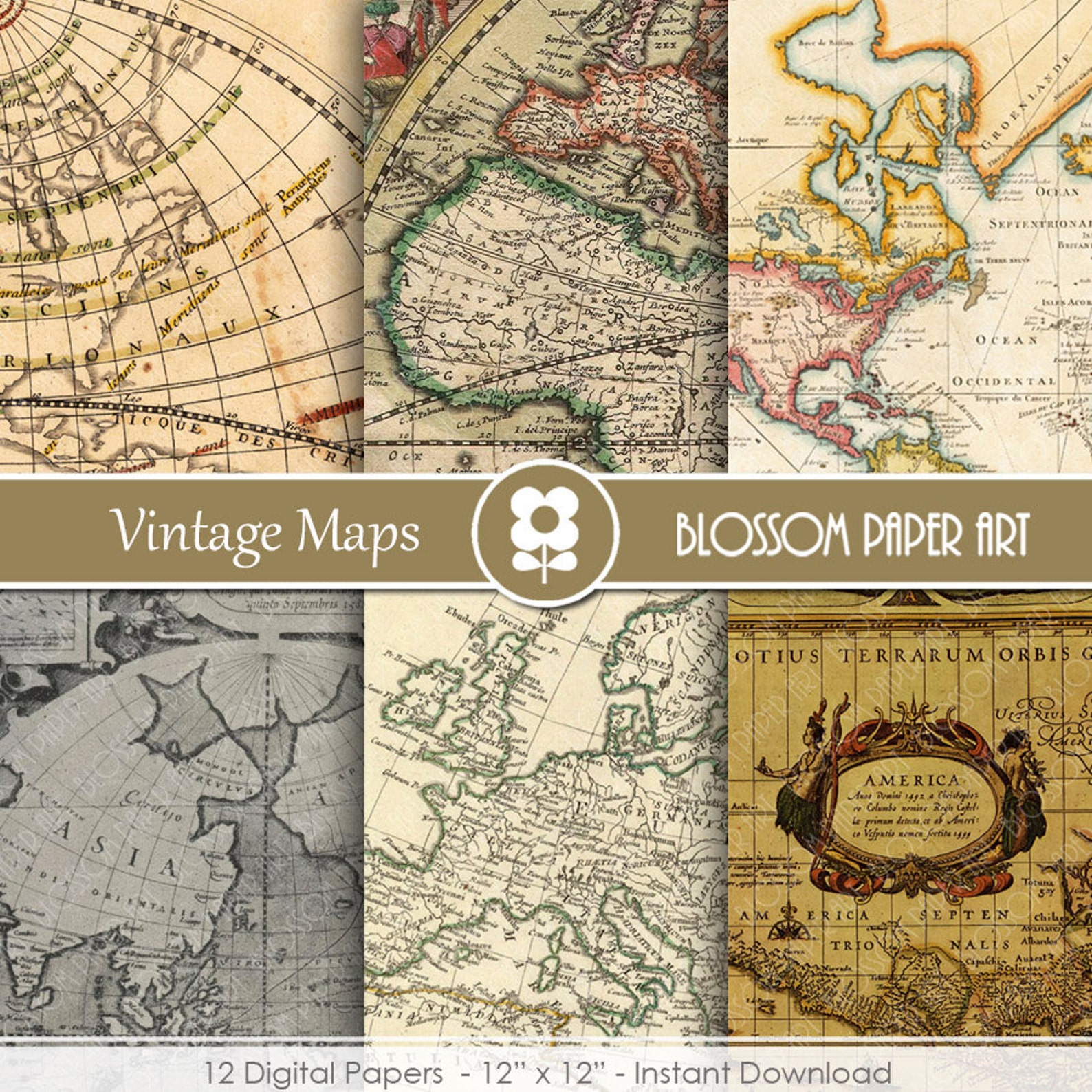 Maps Digital Paper Maps Digital Paper Pack Old Maps Vintage - Etsy UK