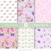 Floral Digital Paper, Pink Digital Paper Pack, Scrapbooking Rose Papers ...