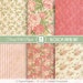 Floral Digital Paper Coral Digital Paper Pack Vintage - Etsy