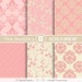Pink Wedding Digital Paper, Wedding Paper Pack, Pink Damask Digital ...