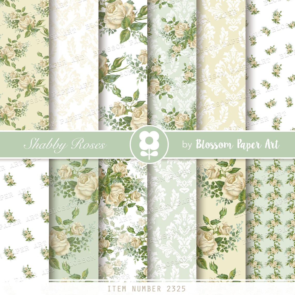 Digital Paper Floral Digital Paper Pack Victorian Roses | Etsy