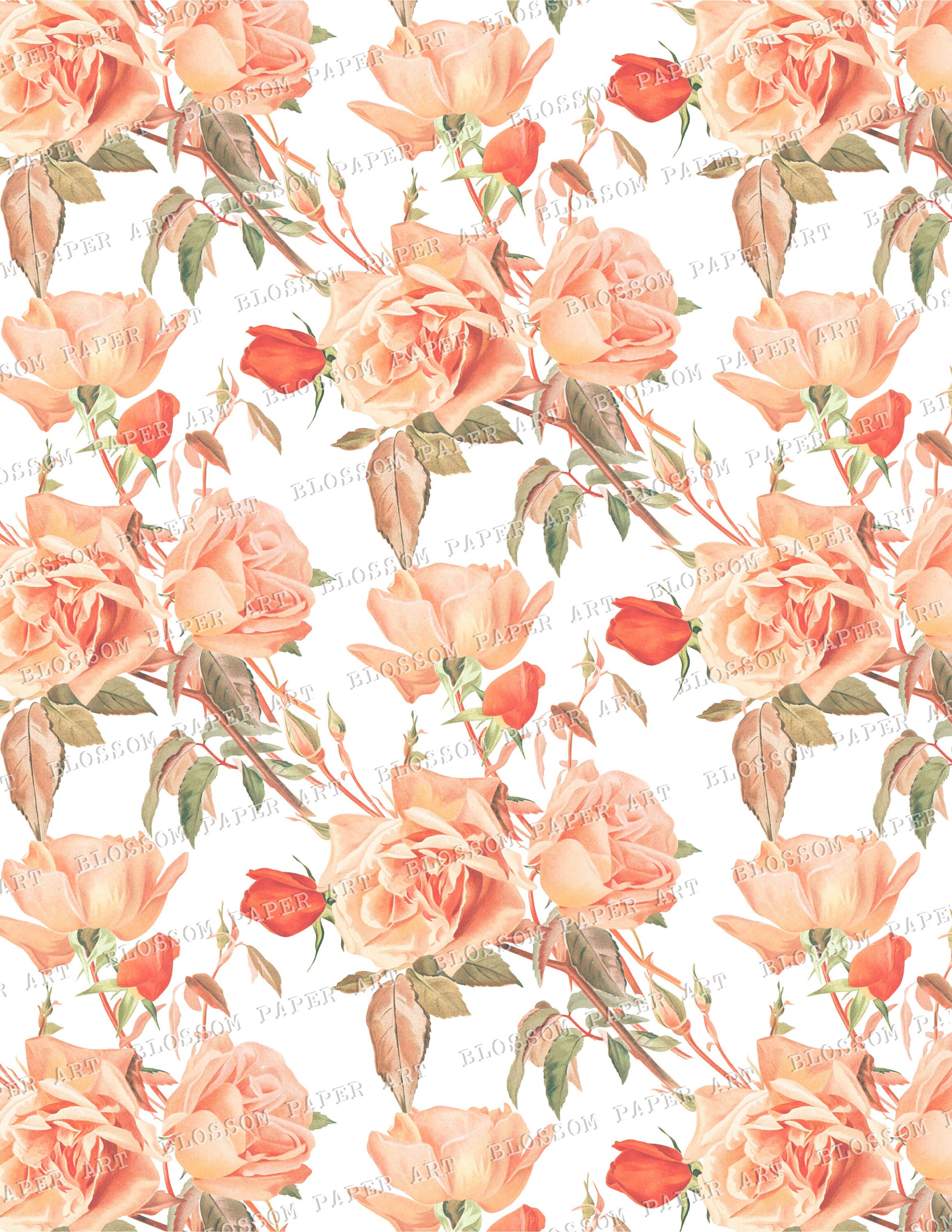 Scrapbook Paper Rose Scrapbooking Paperfloral Paper A4 - Etsy