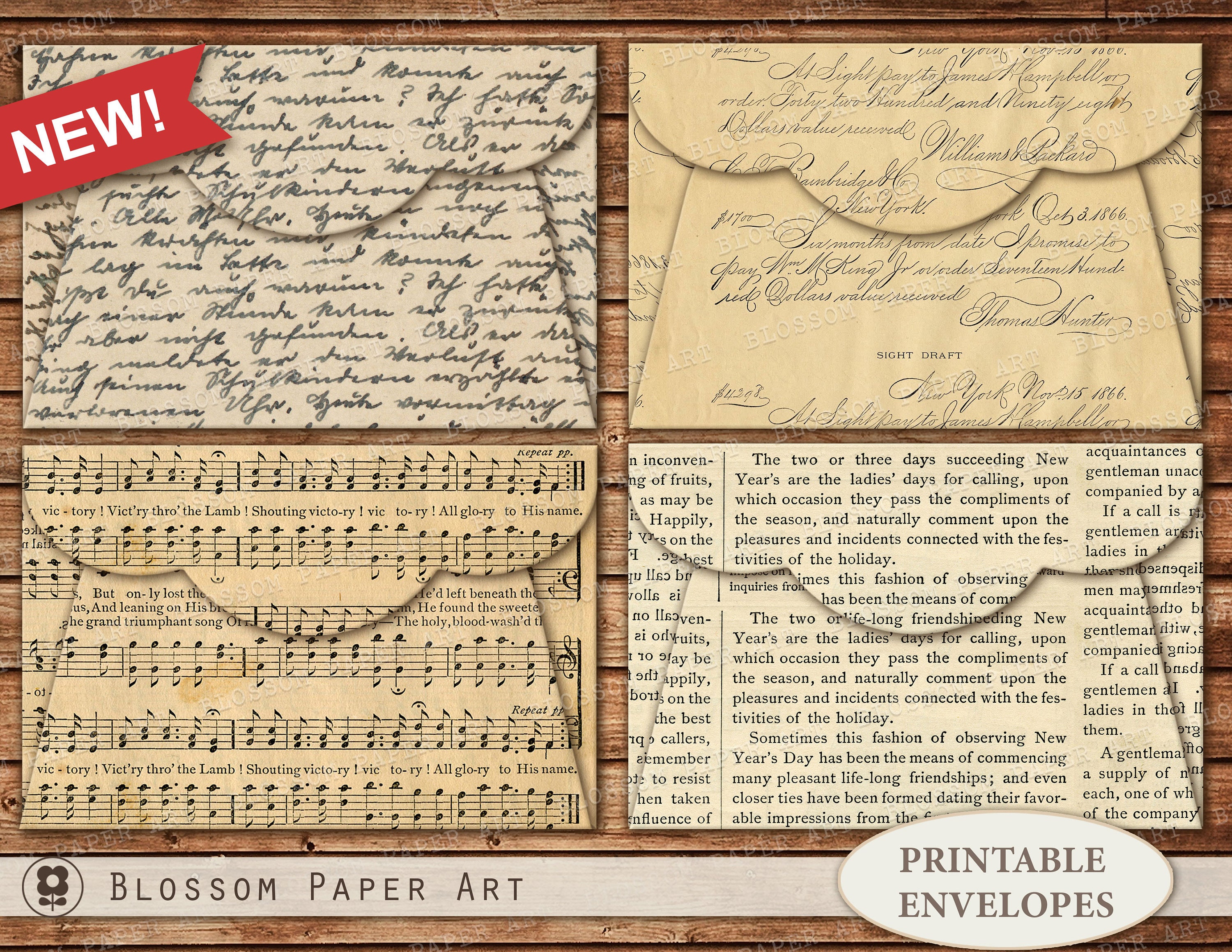 Vintage Envelopes Printable Envelopes Junk Journal - Etsy