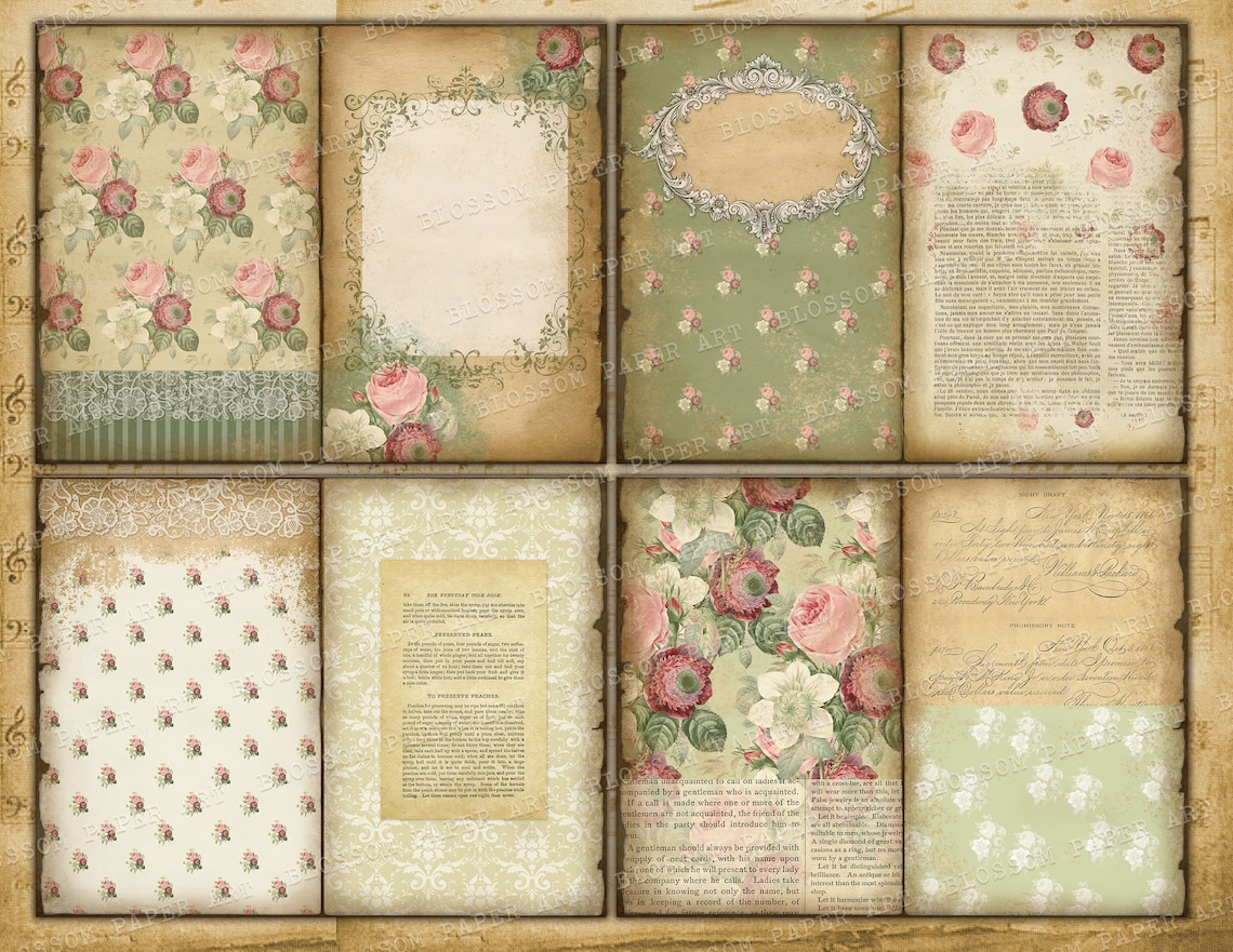 Vintage Journal Printable Pages Junk Journal Printable | Etsy