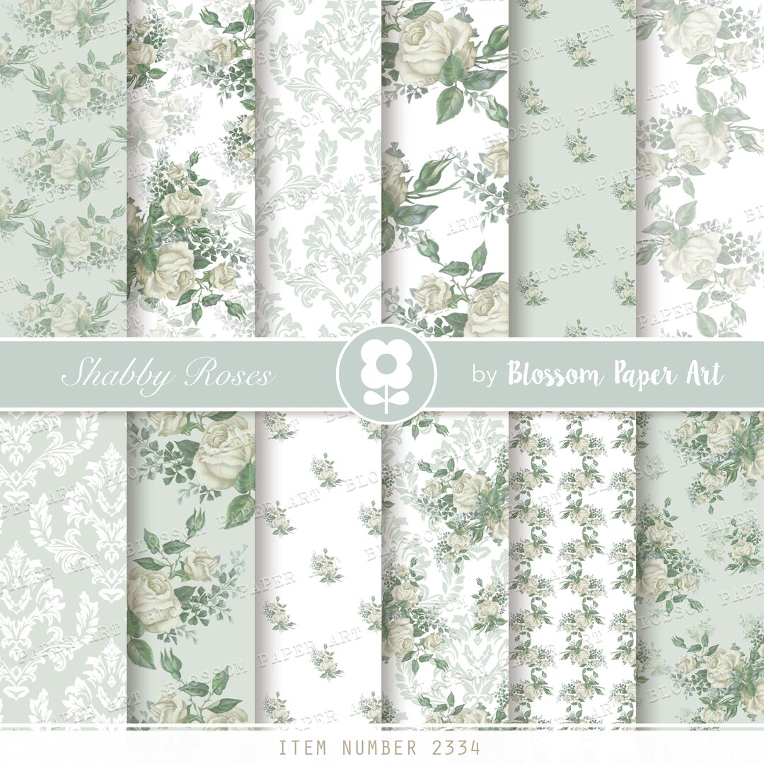 Wedding Floral Digital Paper, Floral Vintage Digital Paper Pack ...