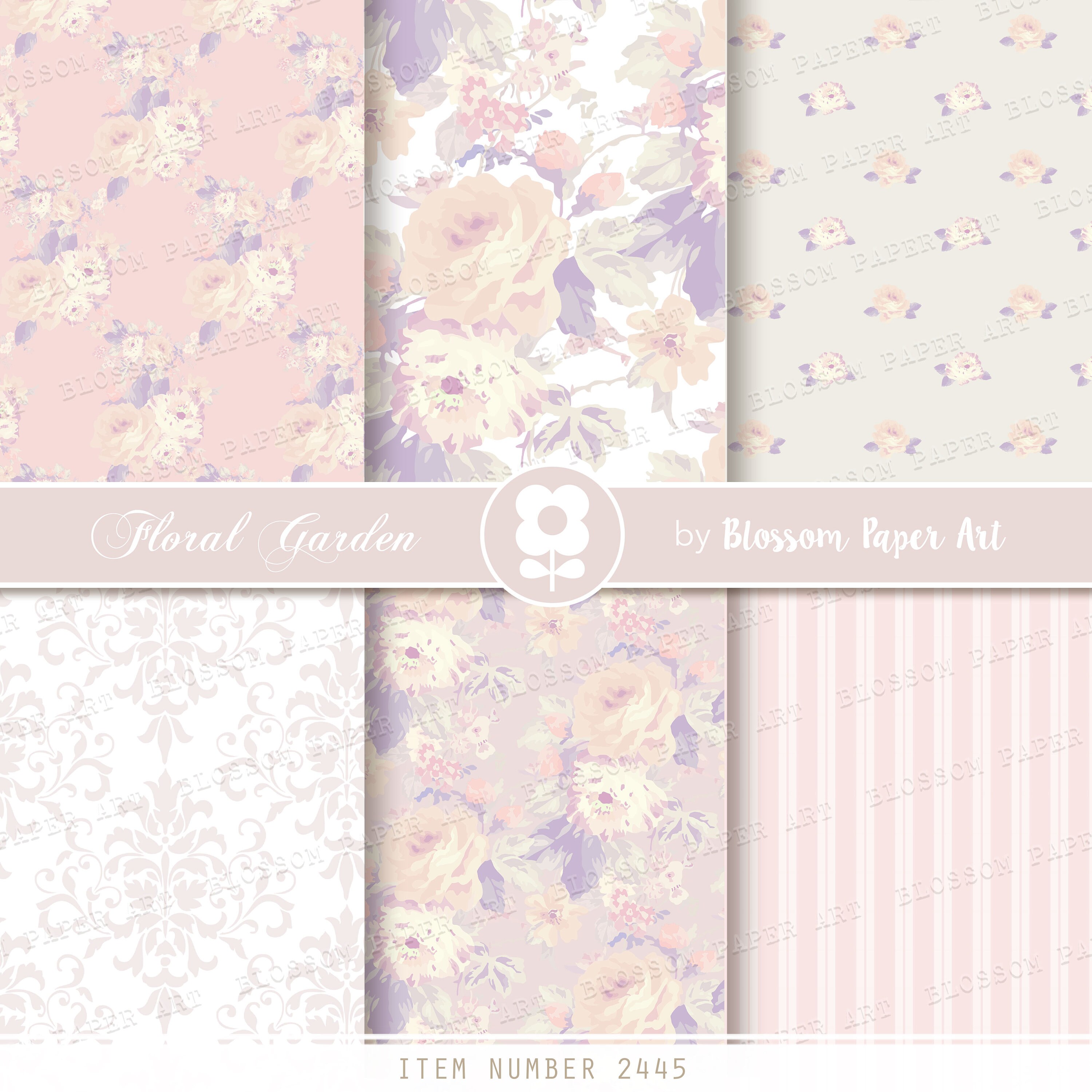 Wedding Digital Paper Shabby Roses Digital Paper Pack | Etsy