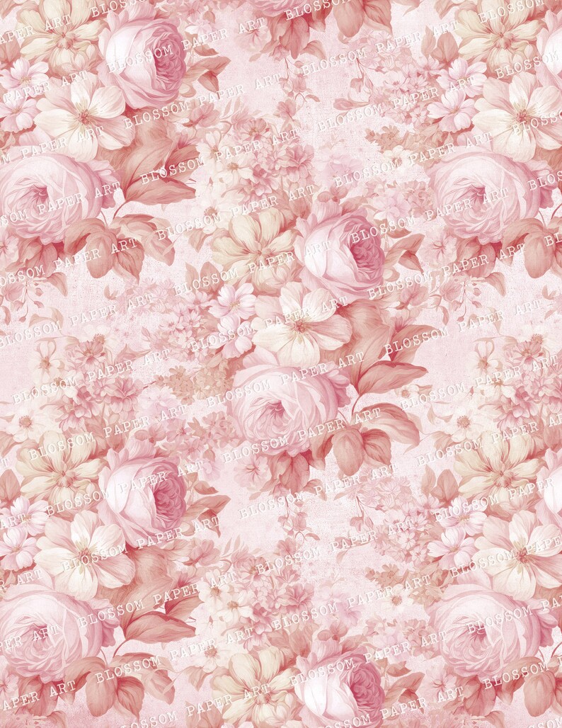 Shabby Rose Digital Paper Pack, Victorian Floral Printable (digital ...