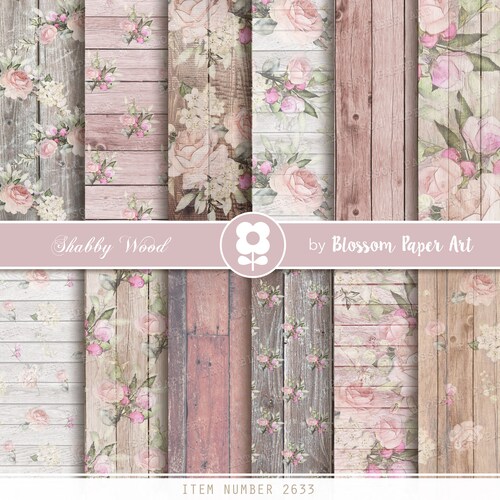 Shabby Chic Scrapbook Paper Rose Vintage Digital Paper Pack - Etsy