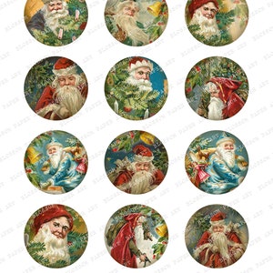 Christmas Circles Collage Sheet Vintage Christmas Digital Collage Sheet ...