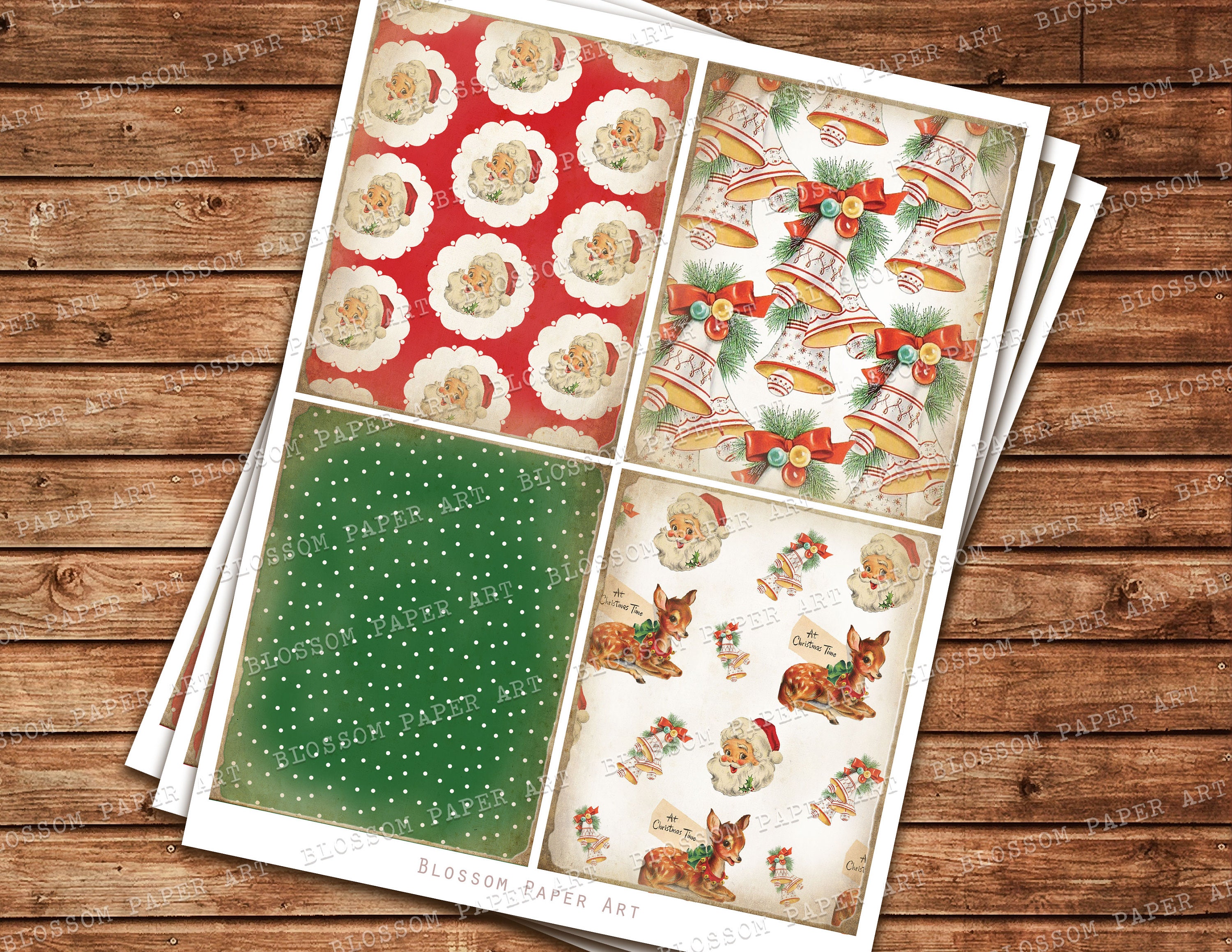 CHRISTMAS Printable Digital Collage Sheets Christmas | Etsy
