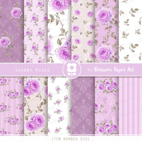 Scrapbook Paper Pink Digital Paper Floral Collage Sheet - Etsy