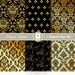 Gold Digital Paper, Gold and Black Scrapbook Paper, Digital Download ...