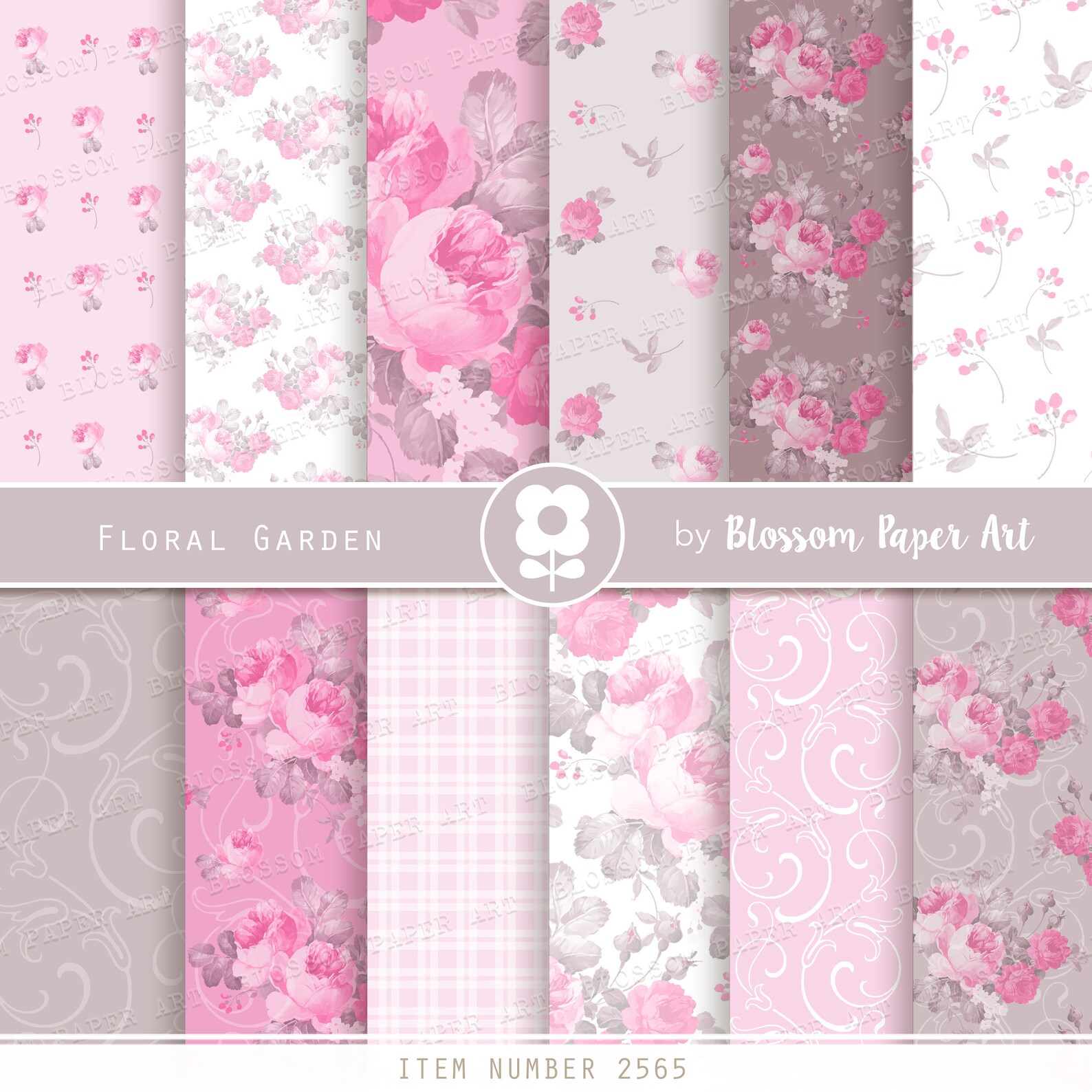 Pink Scrapbook Paper Baby Girl Digital Papers Shabby Chic | Etsy