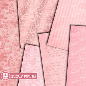 Digital Paper, Texture Pink Old Digital Paper Pack, Scrapbooking Paper ...