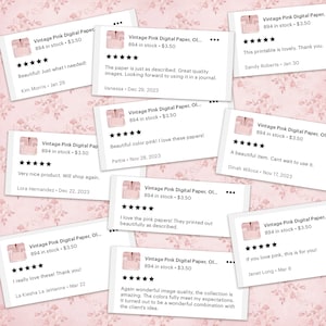 Vintage Pink Digital Paper: Floral Ephemera Textures (digital Download ...