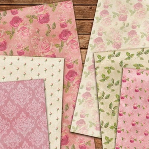 Rose Digital Paper, Floral Digital Vintage Paper Pack, Victorian Roses ...