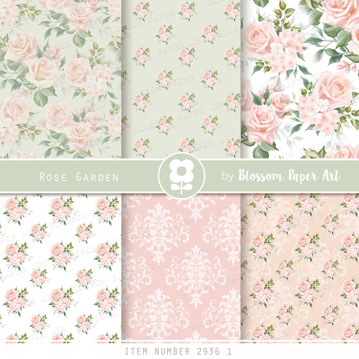 Shabby Digital Paper Pink Digital Paper Floral Collage - Etsy