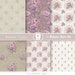 Vintage Purple Floral Digital Paper Pack: Shabby Chic Scrapbook ...
