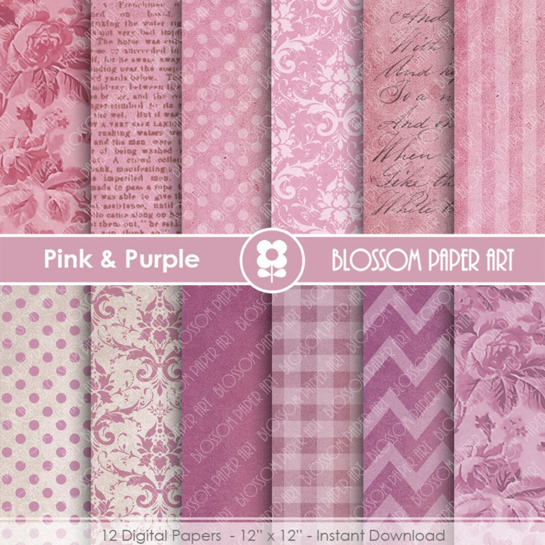Digital Paper Pink Purple Digital Backgrounds, Textures, Violet Digital ...