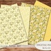 Yellow Digital Paper, Floral Scrapbook Paper, 8,5x11 Papers, Collage ...