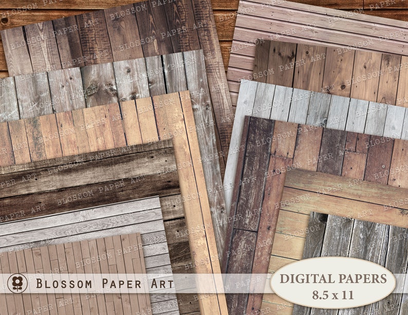 Wood Texture Digital Paper Wood Wall Printable Scrapbook - Etsy