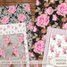 Hot Pink and Black Digital Paper, Shabby Chic Scrapbook Paper, Pink ...