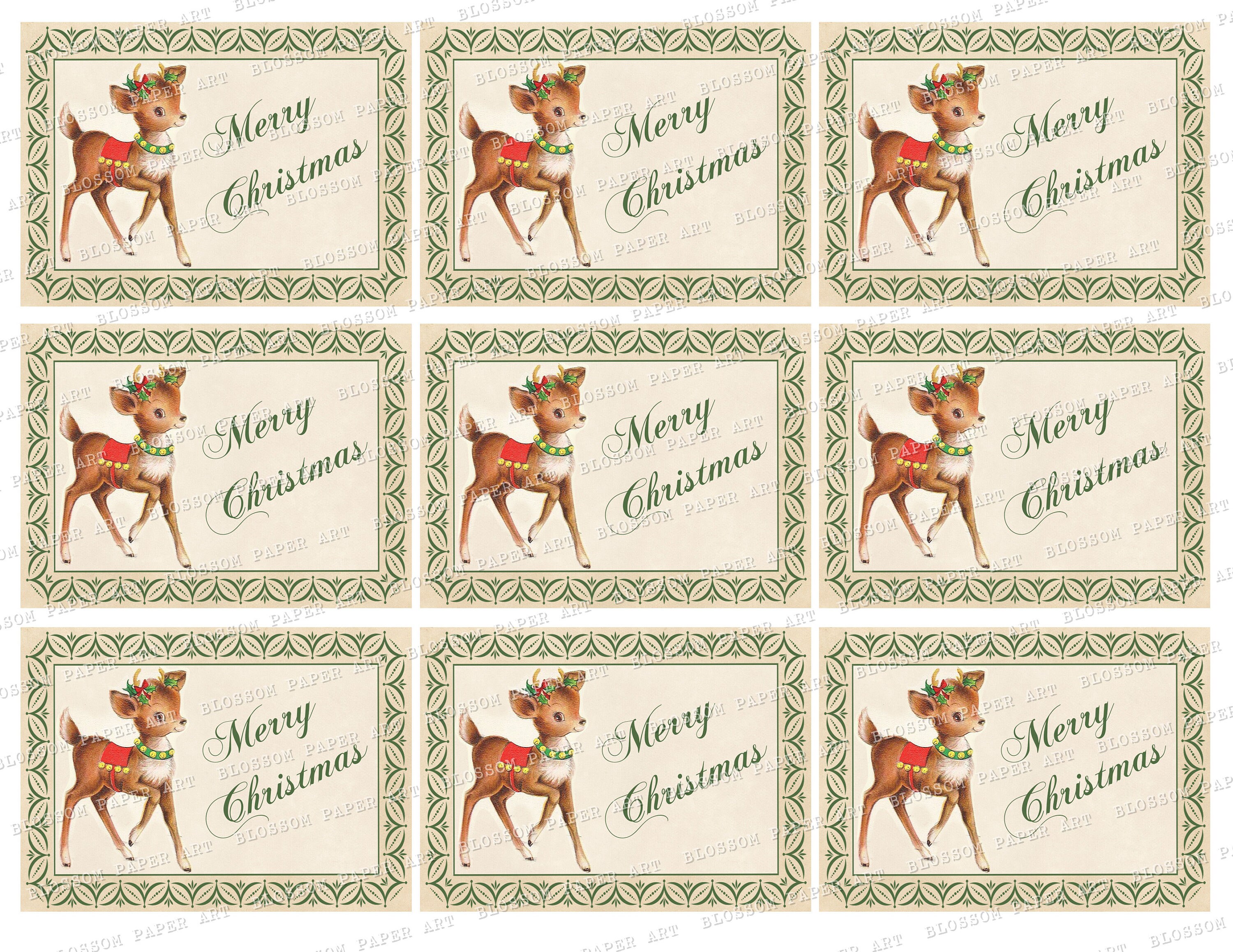Vintage Christmas Tags Christmas Labels Christmas Printable | Etsy