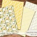 Yellow Digital Paper, Floral Scrapbook Paper, 8,5x11 Papers, Collage ...