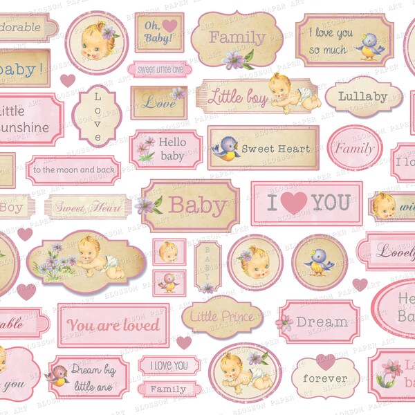 Baby Girl Stickers - Etsy