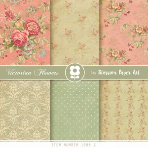 Rose Digital Paper Vintage Digital Paper Pack, Victorian Papers for ...