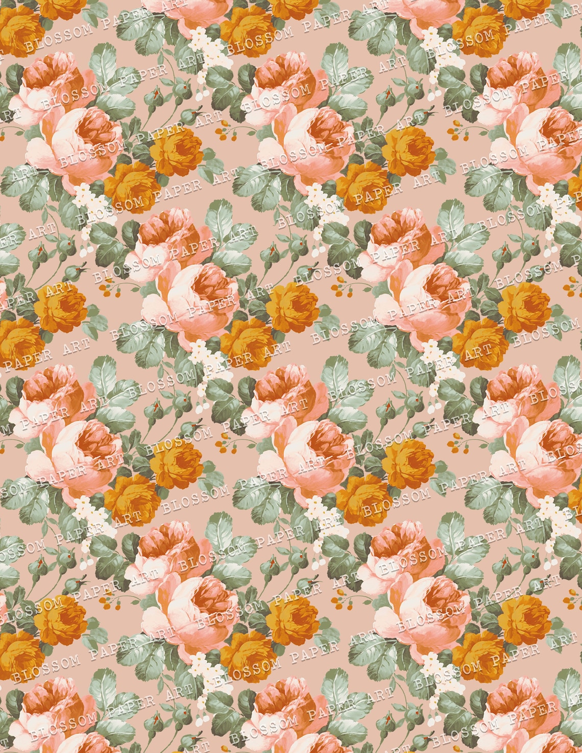 Digital Paper Scrapbook Paper Floral Scrap Collage Sheet | Etsy